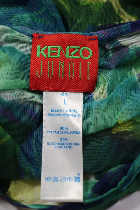 KENZO Jungle Sheer Mesh See Through Green Long SLeeve… - Gem