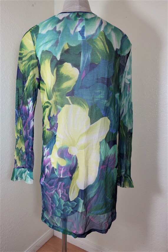 KENZO Jungle Sheer Mesh See Through Green Long SLeeve… - Gem