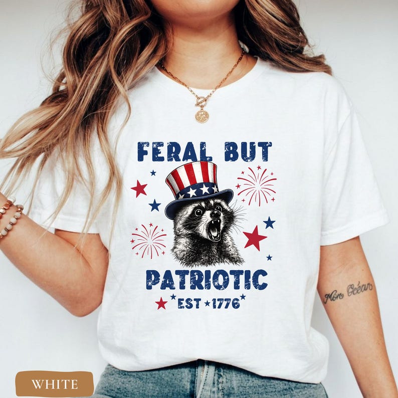4th of July Shirt, Patriotic Raccoon Shirt, Raccoon Meme Shirt, America ...