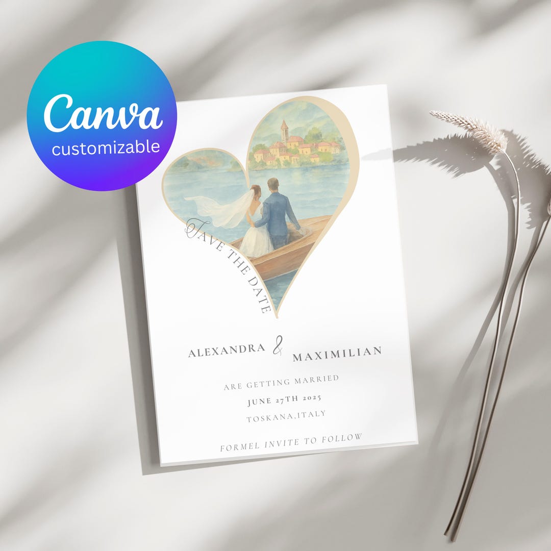 Aquarell Venue a La Lake Coma Save the Date Invitation, Save the Date ...