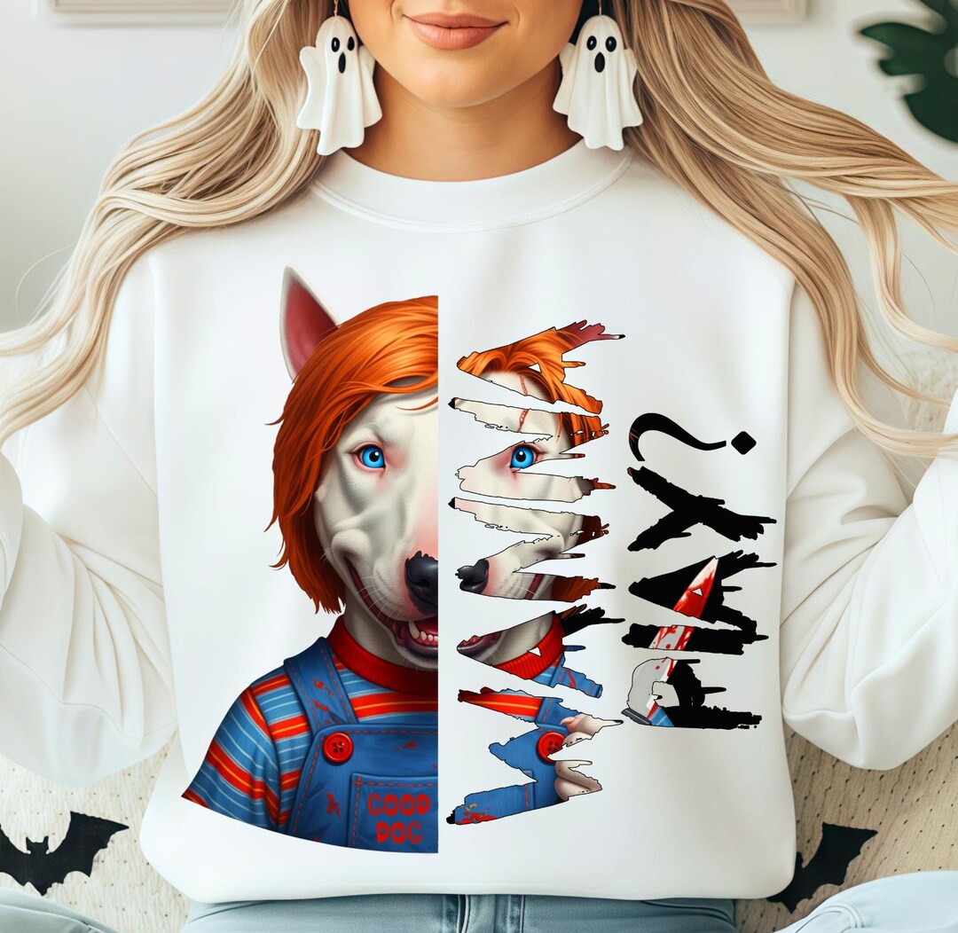 Halloween Horror Bull Terrier PNG | Dog Scary Movie Art | T-shirt Print ...