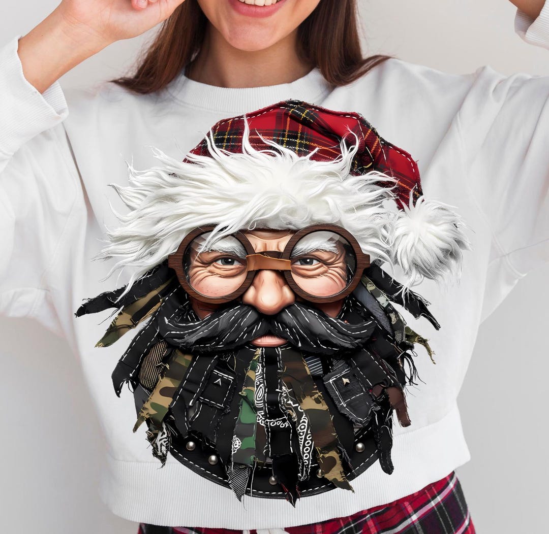 Badass Santa Claus PNG, Urban Christmas Art, Ugly Sweater Design ...