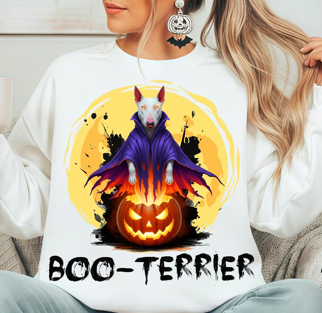 Halloween Horror Bull Terrier PNG | Dog Scary Movie Art | T-shirt Print ...