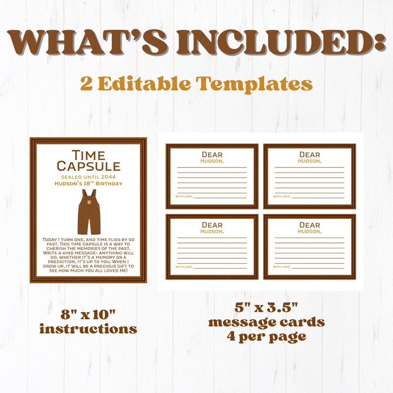 Worker Birthday Time Capsule Template: Rugged Workwear Construction ...