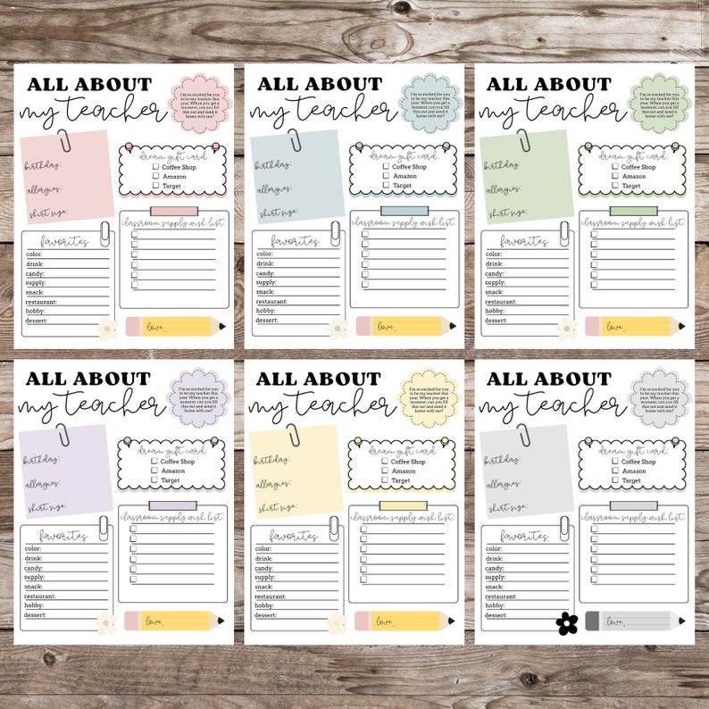 All About My Teacher Printable, Getting to Know My Teacher, Teacher’s ...