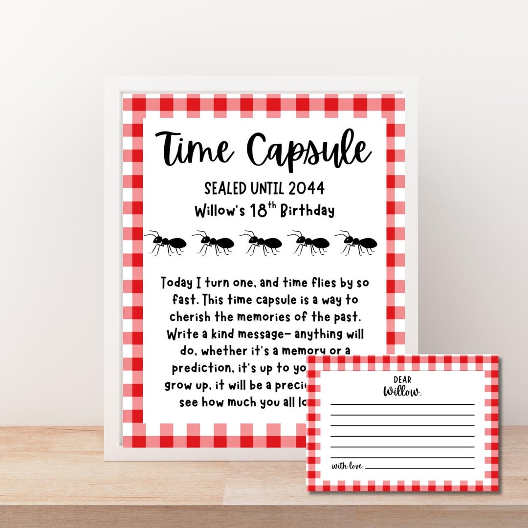 The Ants Go Marching First Birthday Time Capsule Activity, Ant First ...