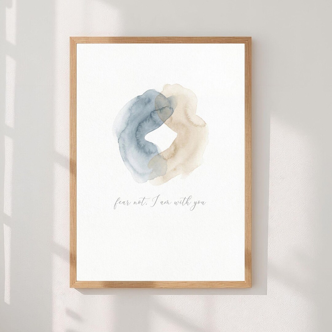 Minimalist Christian Wall Art, Fear Not I Am With You, Isaiah 41:10 - Etsy