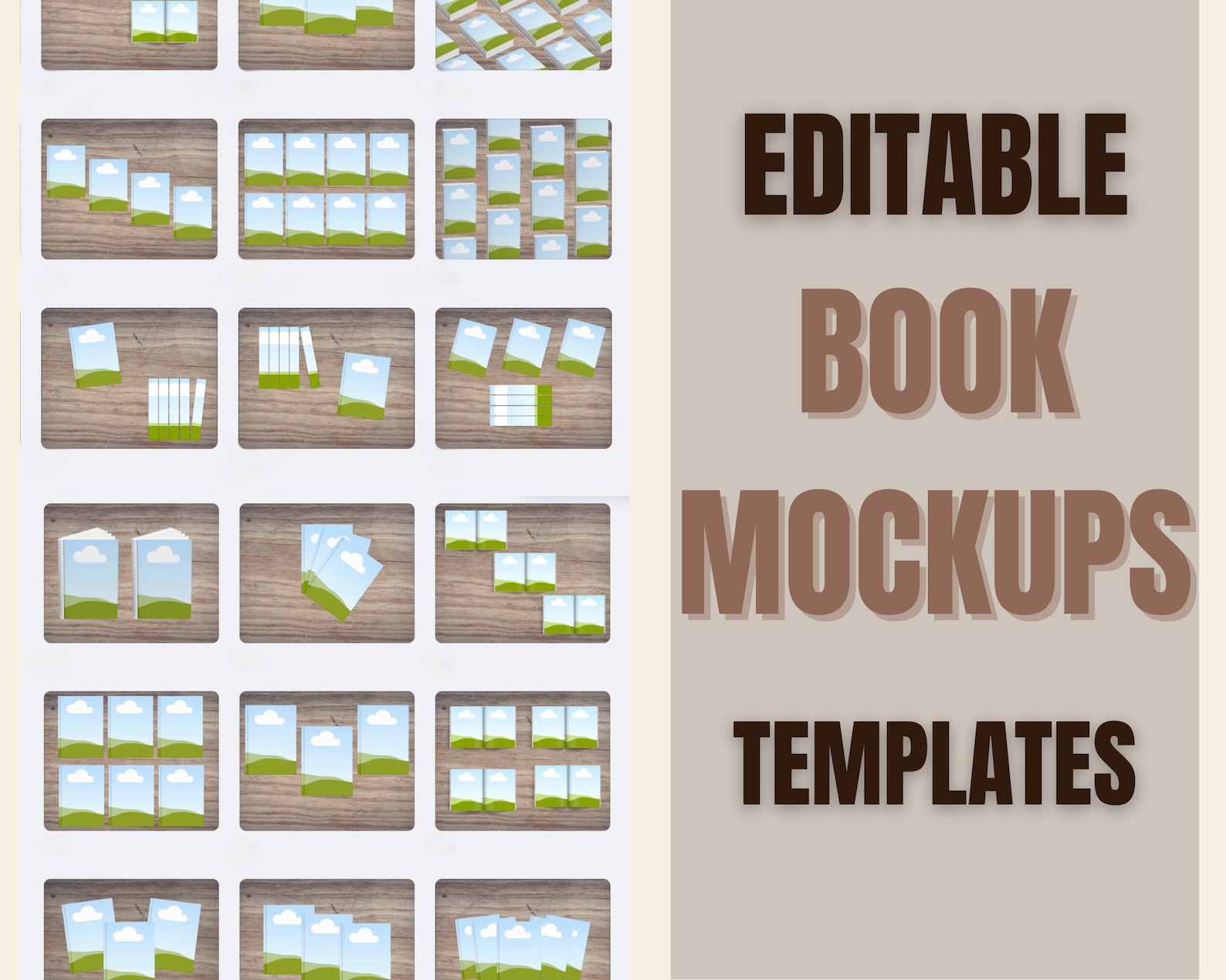 Canva Book Mockup Templates: 3D Book Cover Previews (instant Download ...