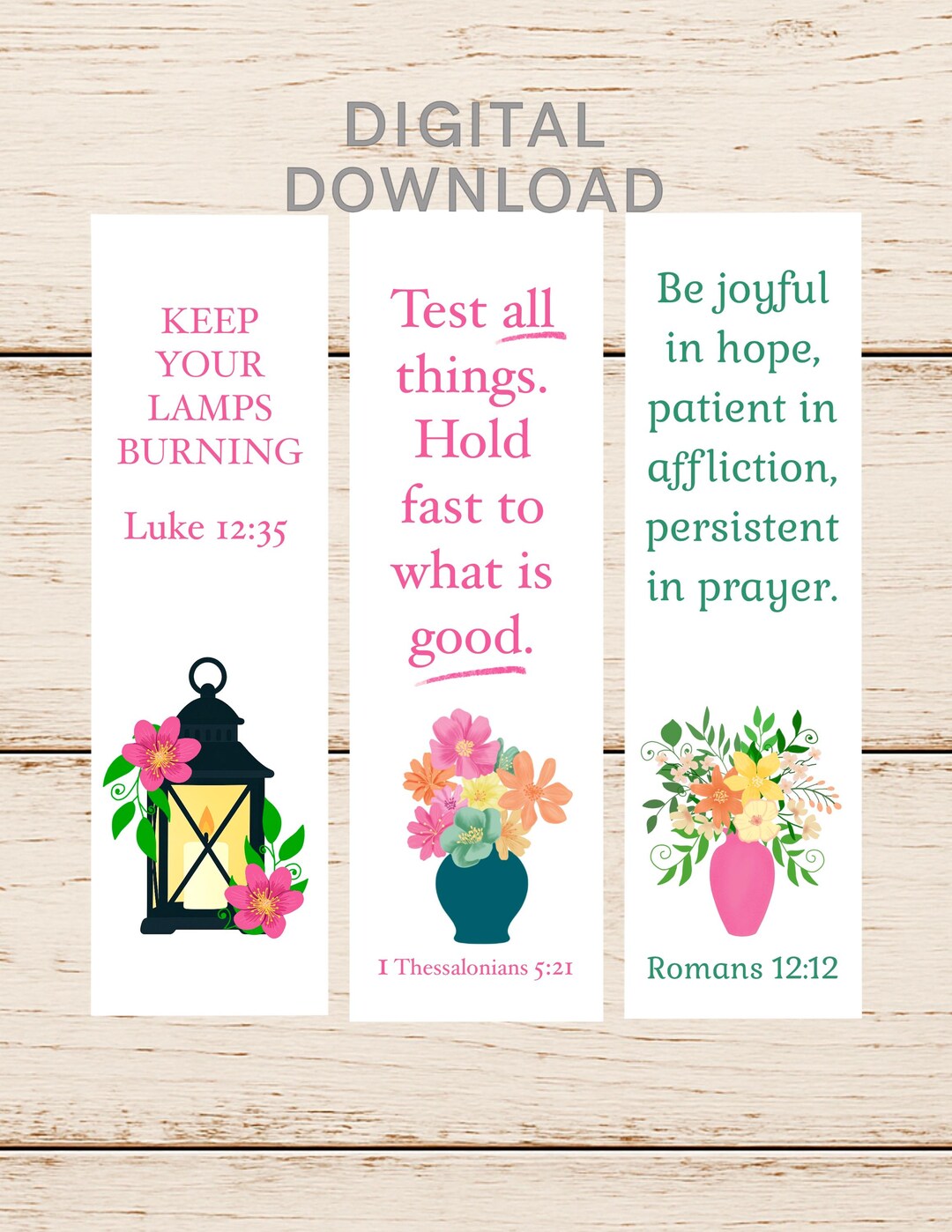 Printable Bible Verse Bookmarks: Christian Scripture Gift Set (digital ...