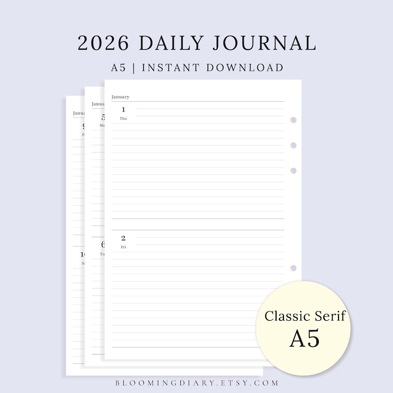 A5 Two Page per Day - Etsy UK