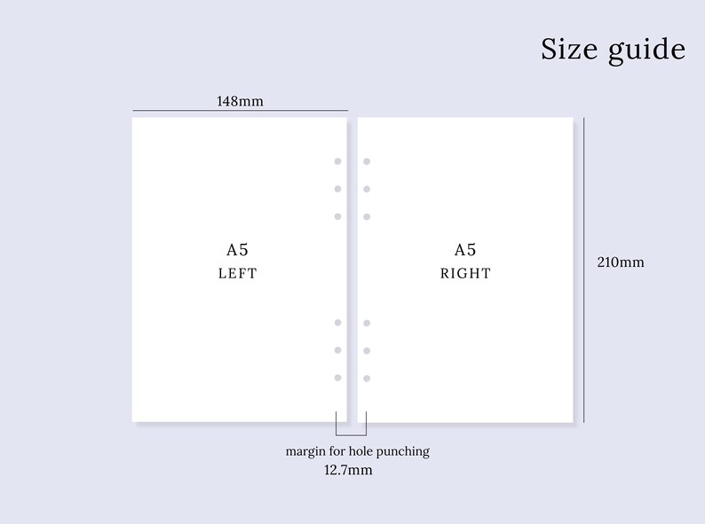 Monthly Diary Templates | A5 Printable Planner Inserts | MO1P Layout ...