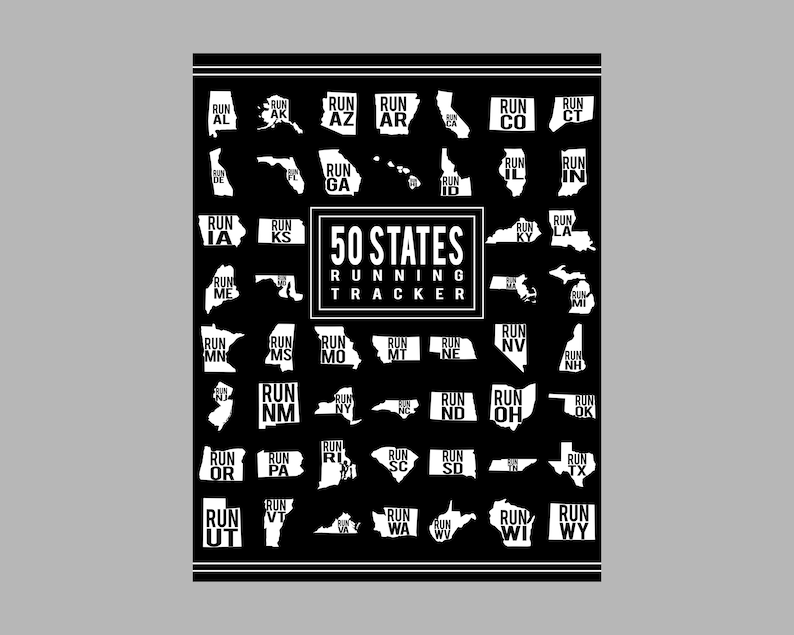 50 States Running Tracker Digital Download PDF File - Etsy