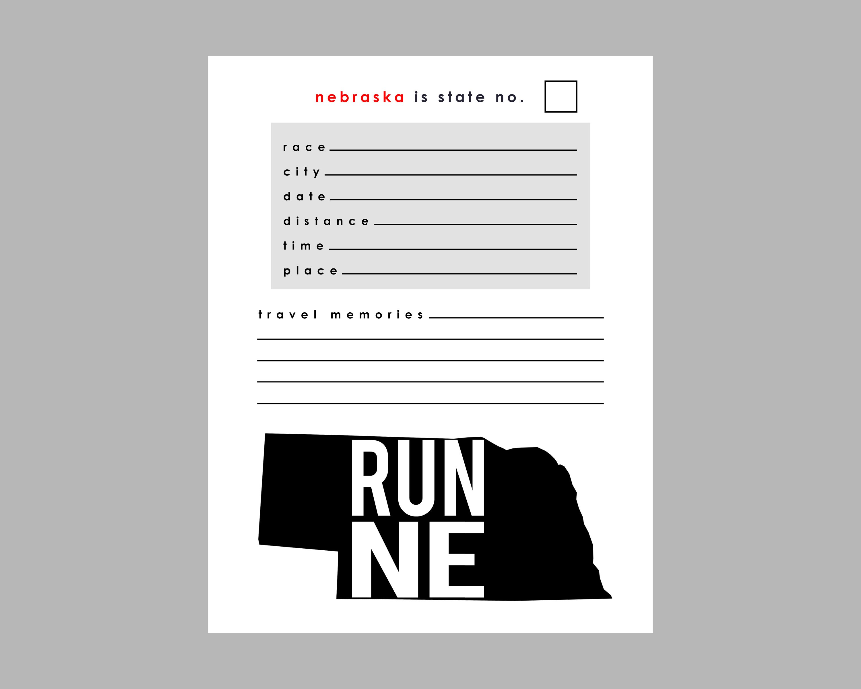 50 States Running Tracker Digital Download PDF File - Etsy