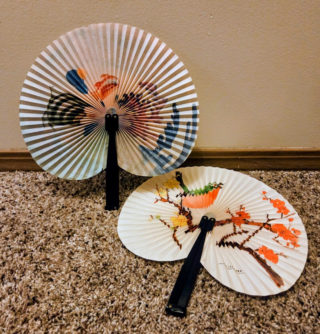 Vintage Chinese Hand Fans: Art Print Folding Fans. Made in the People's ...