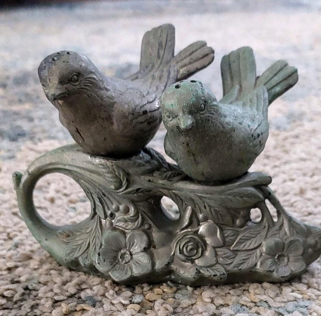 Elena Claire Birds on Rose Branch Salt & Pepper Shakers - Pop Metal ...
