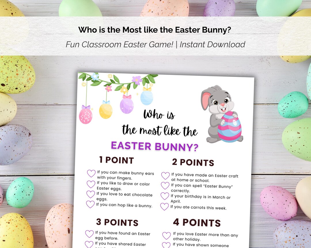 Who is Most Like the Easter Bunny, Easter Game, Kids Easter Game ...