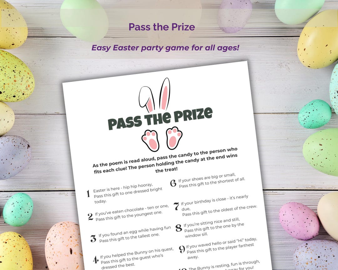 Easter Pass the Prize Game, Family Easter Games, Easter Family Games ...