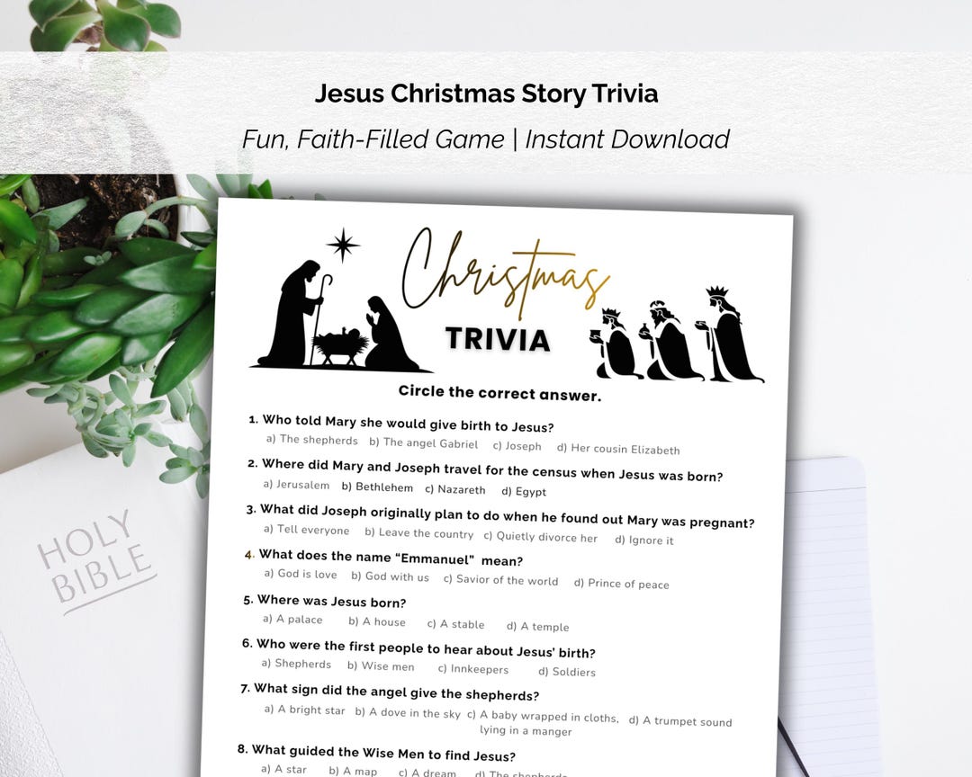 Jesus Christmas Story Trivia Pages, Bible Trivia, Christmas Questions ...