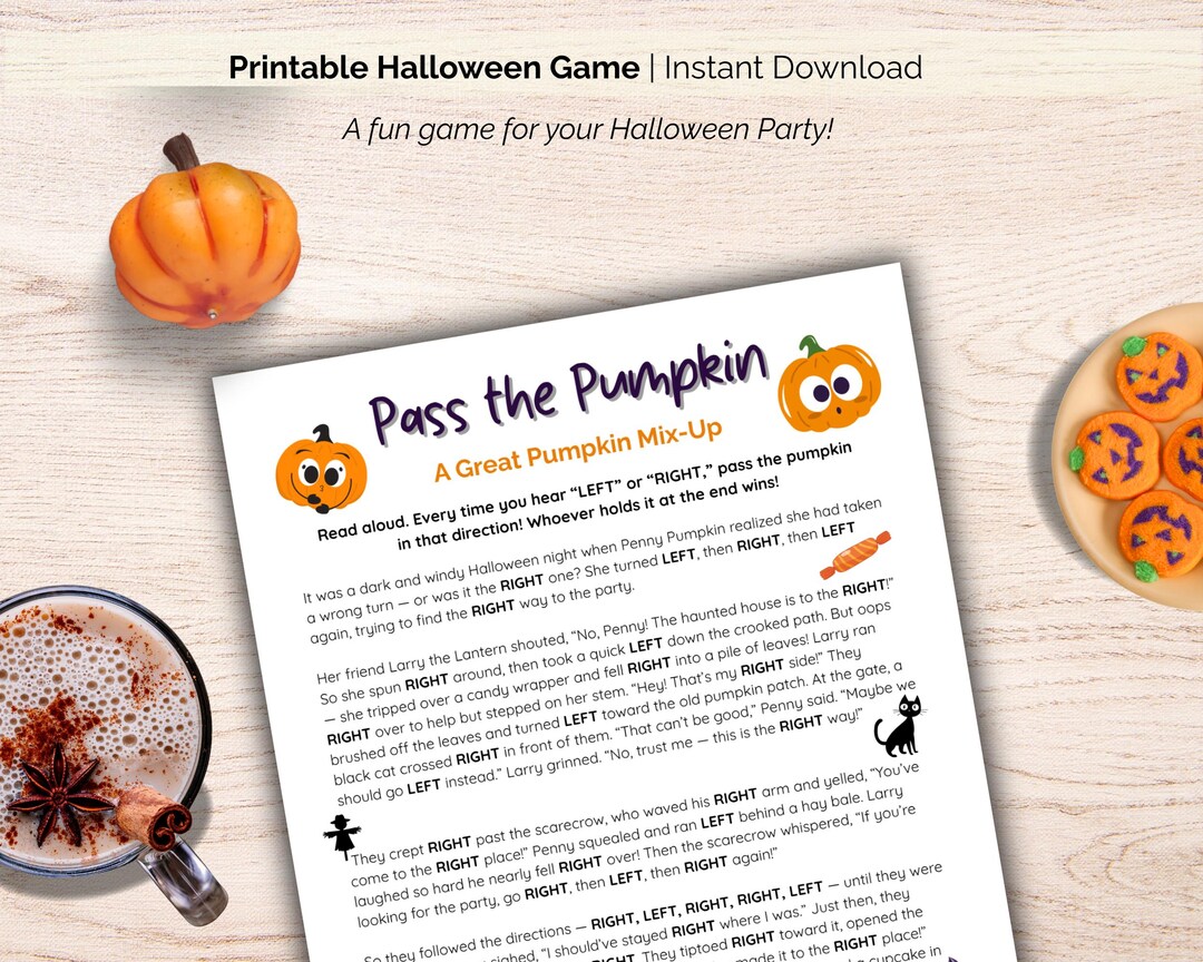 Pass the Pumpkin, Easy Halloween Game, Halloween Left Right, Left Right ...