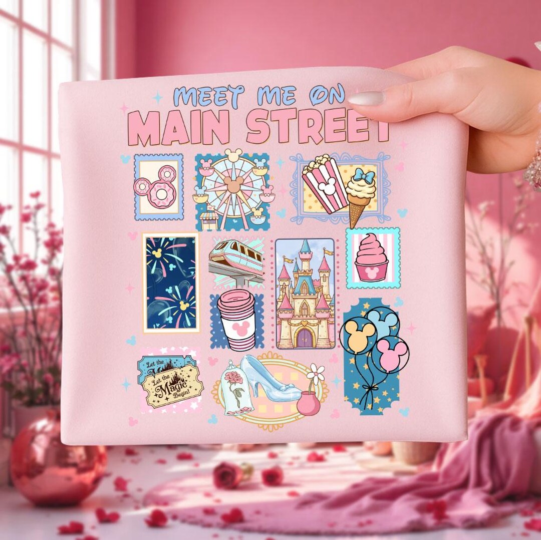 Meet Me on Main Street Png, Magical Cartoon Stamps Png, Girl Trip Png ...