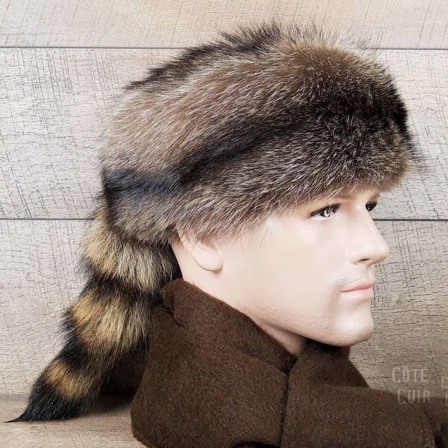 Davy Crockett Recycled Raccoon Fur Hat - Etsy