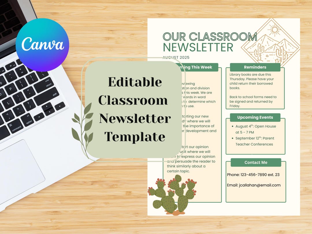 Cactus Meet the Teacher Template: Editable Open House Flyer - Etsy