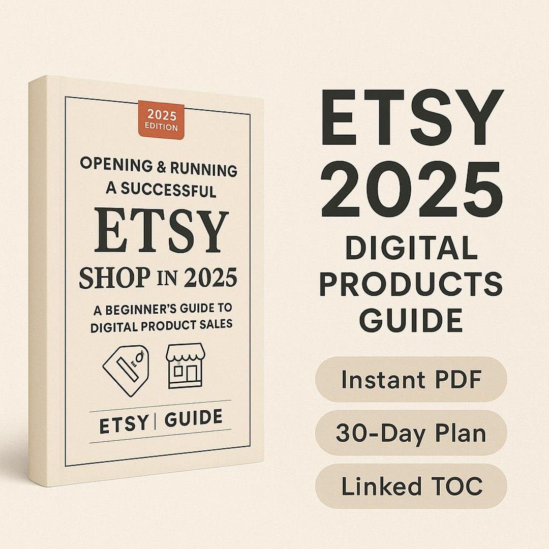 Etsy Shop Success 2025 Guide (PDF) | Beginner Blueprint for Digital ...