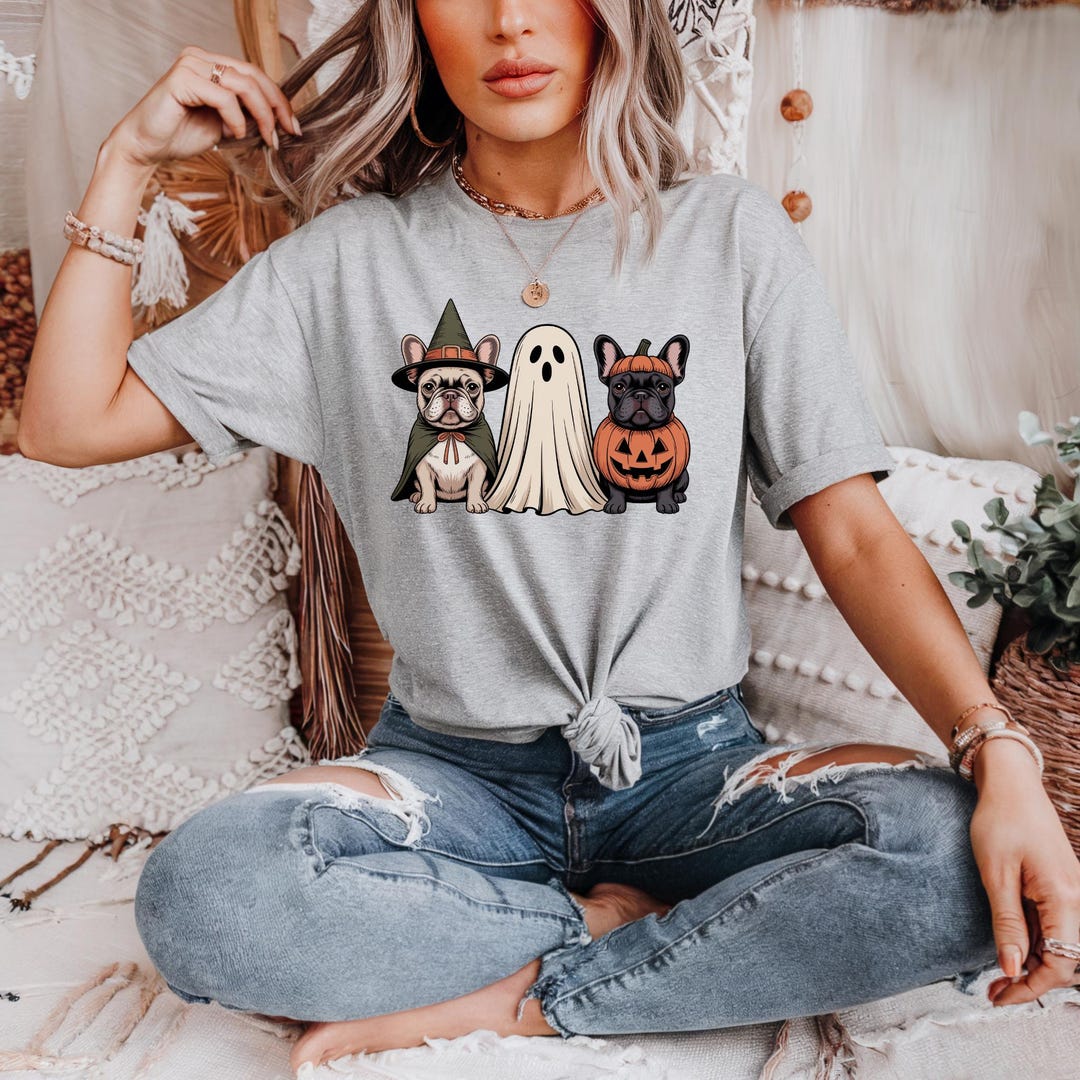Halloween French Bulldog PNG – Witch Ghost Pumpkin Dogs – Cute Fall Dog ...