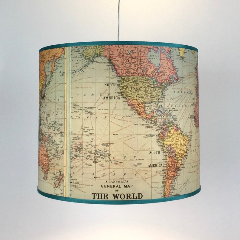 World Map Pendant Lamp | Etsy