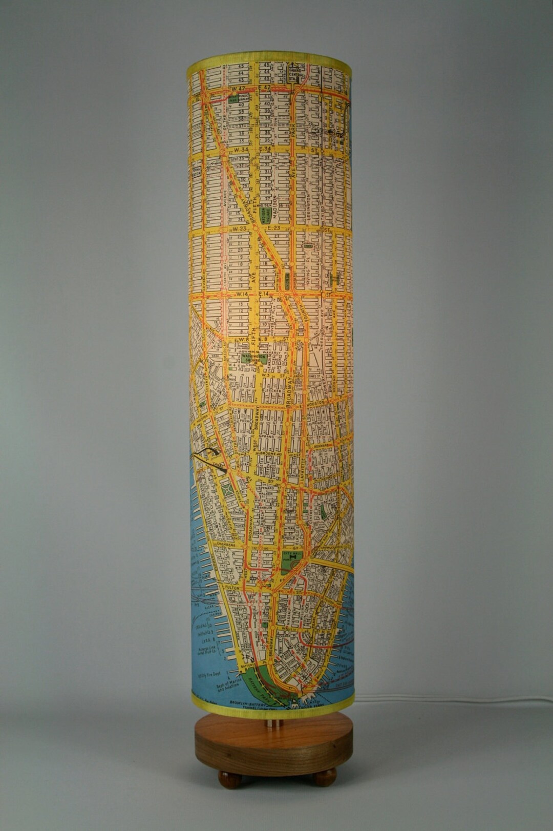 NYC Map Tall Table Lamp - Etsy