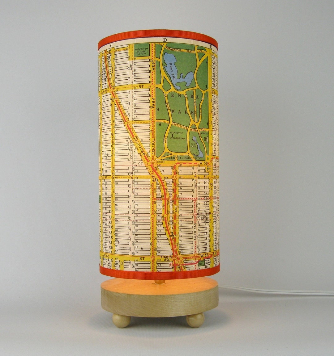 NYC Map Lamp Orange - Etsy