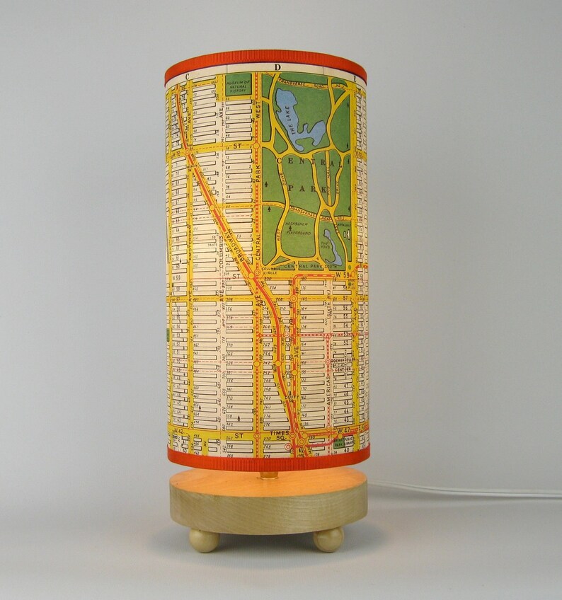 NYC Map Lamp Orange - Etsy