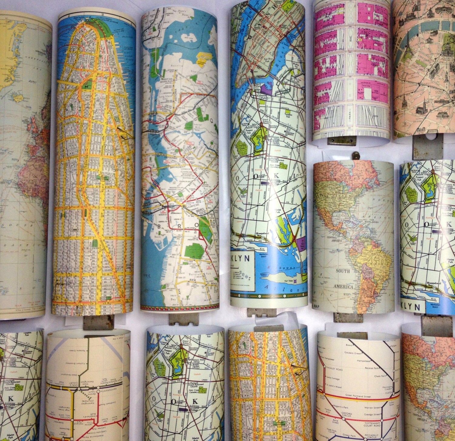 Pair of Medium Map Table Lamps savings | Etsy