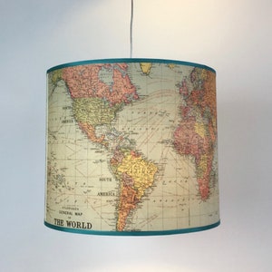 World Map Pendant Lamp - Etsy