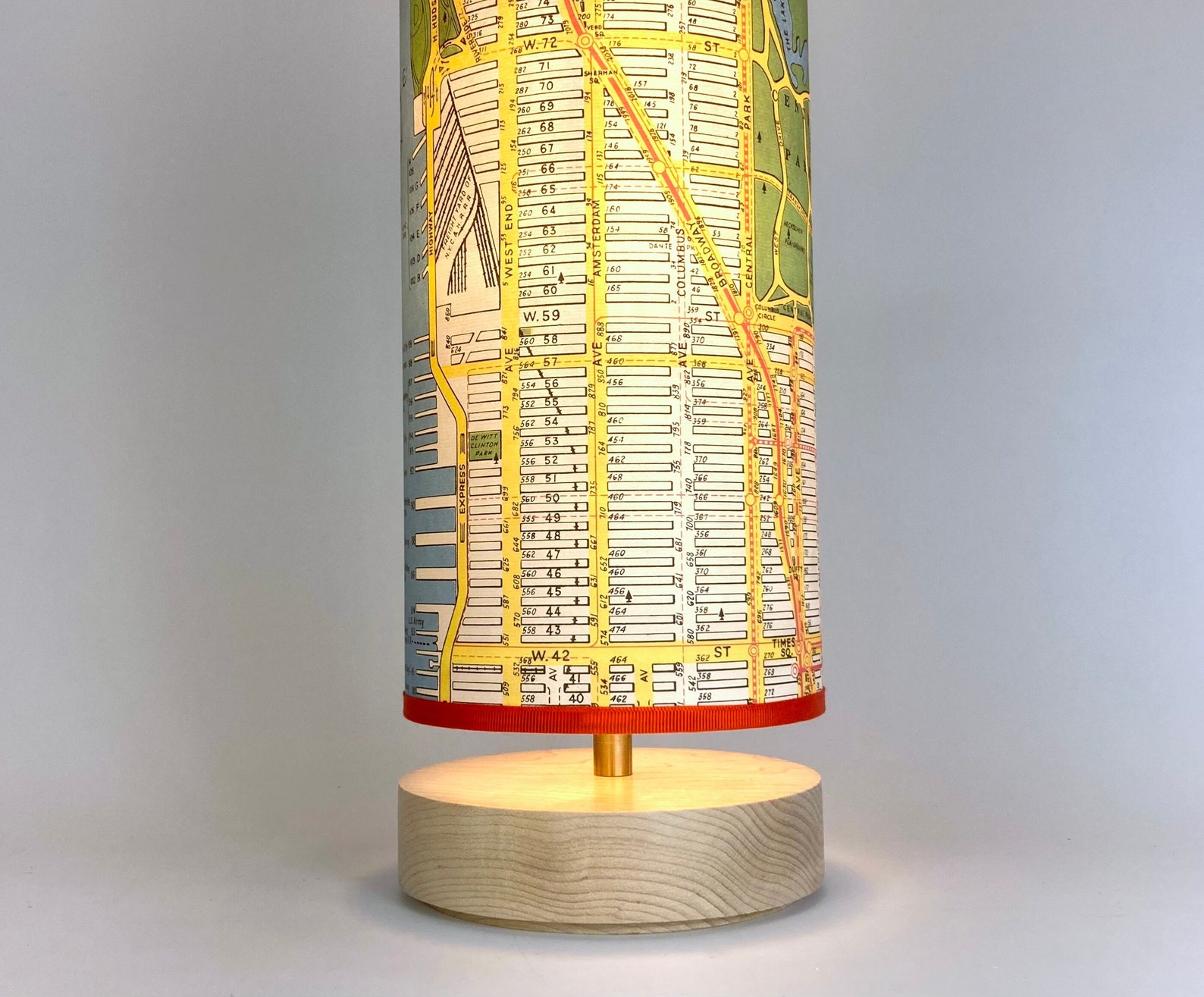 NYC Map Tall Table Lamp - Etsy