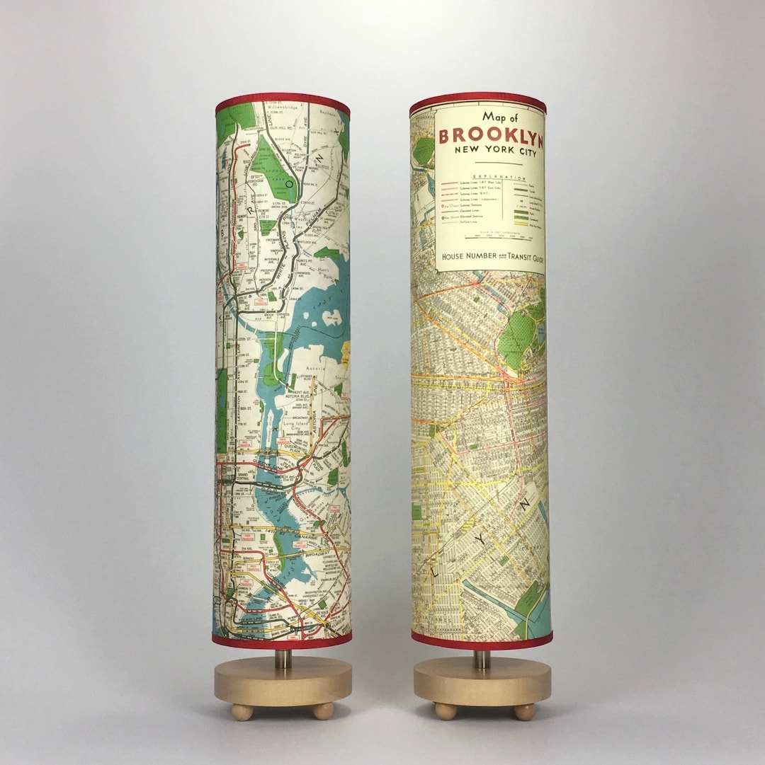 Map Lamp Tall Table Lamp Choose One - Etsy