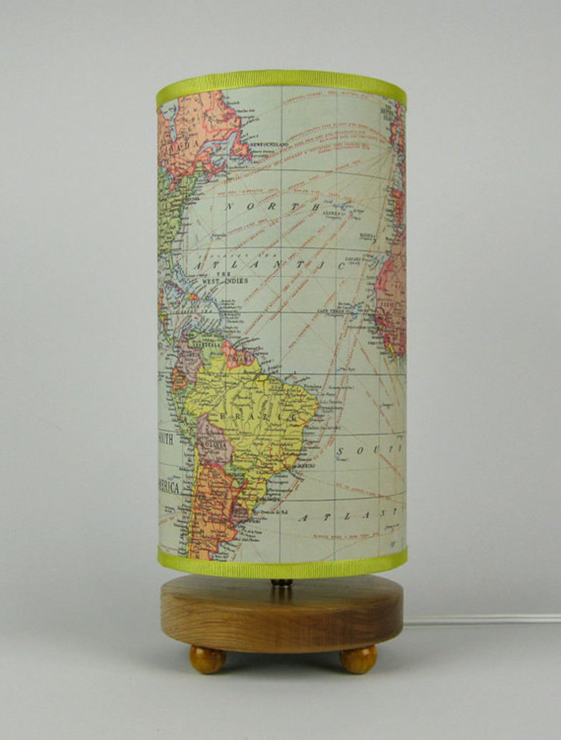 Pair of Medium Map Table Lamps -savings! - Etsy