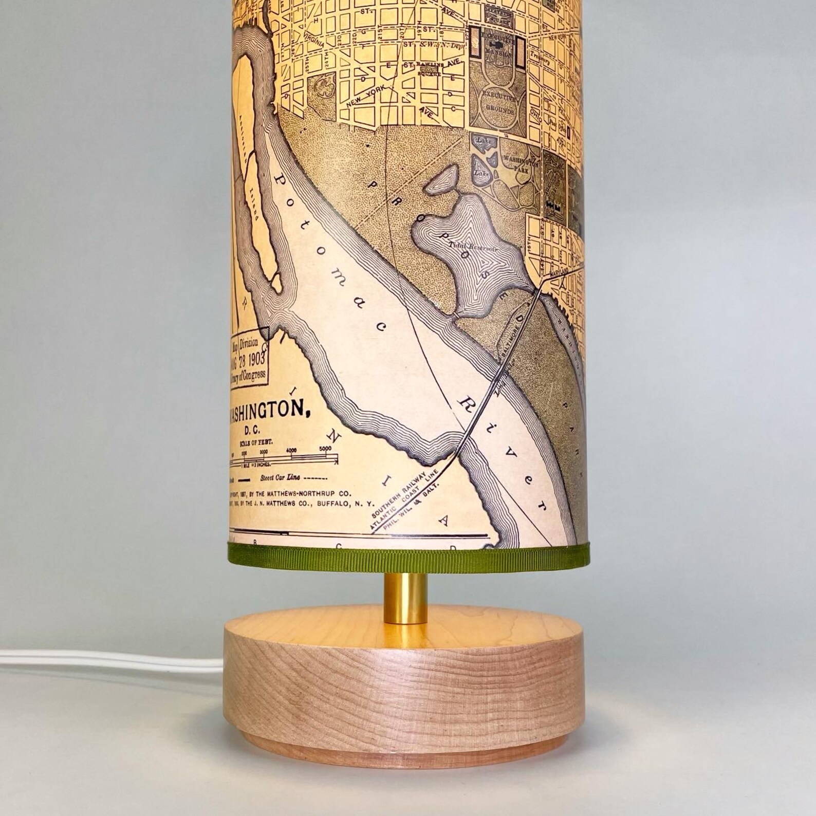 Pair of Medium Map Table Lamps -savings! - Etsy