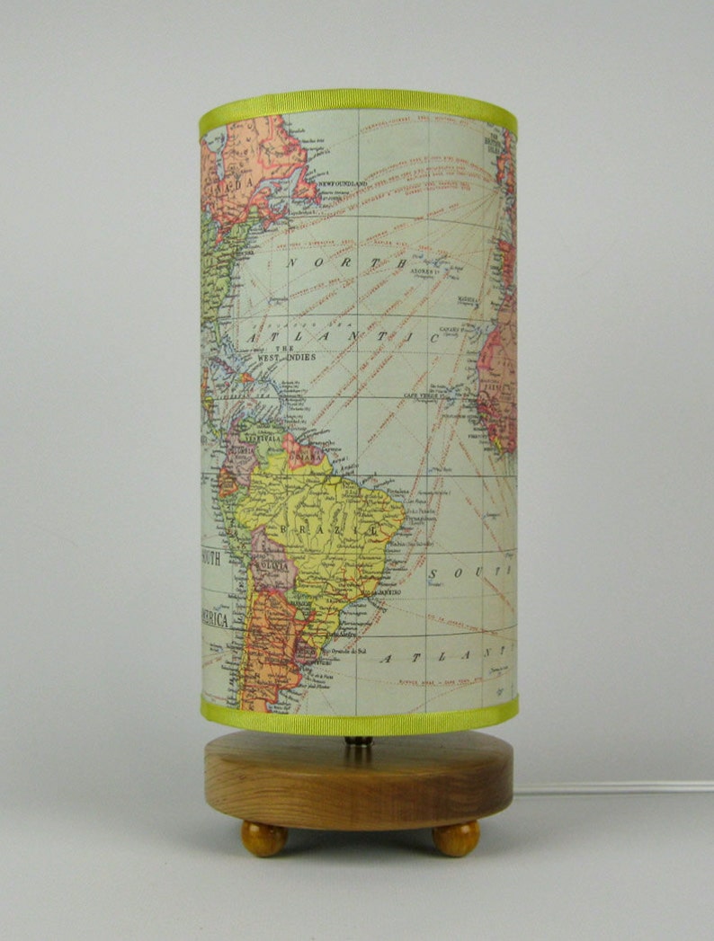 Map Lamp Medium Table Lamp - Etsy