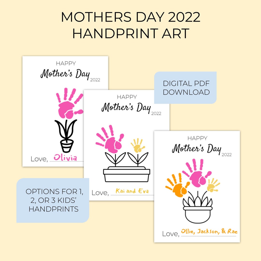 Mother's Day Flower Handprint Gift | DIY Craft | Digital Download ...