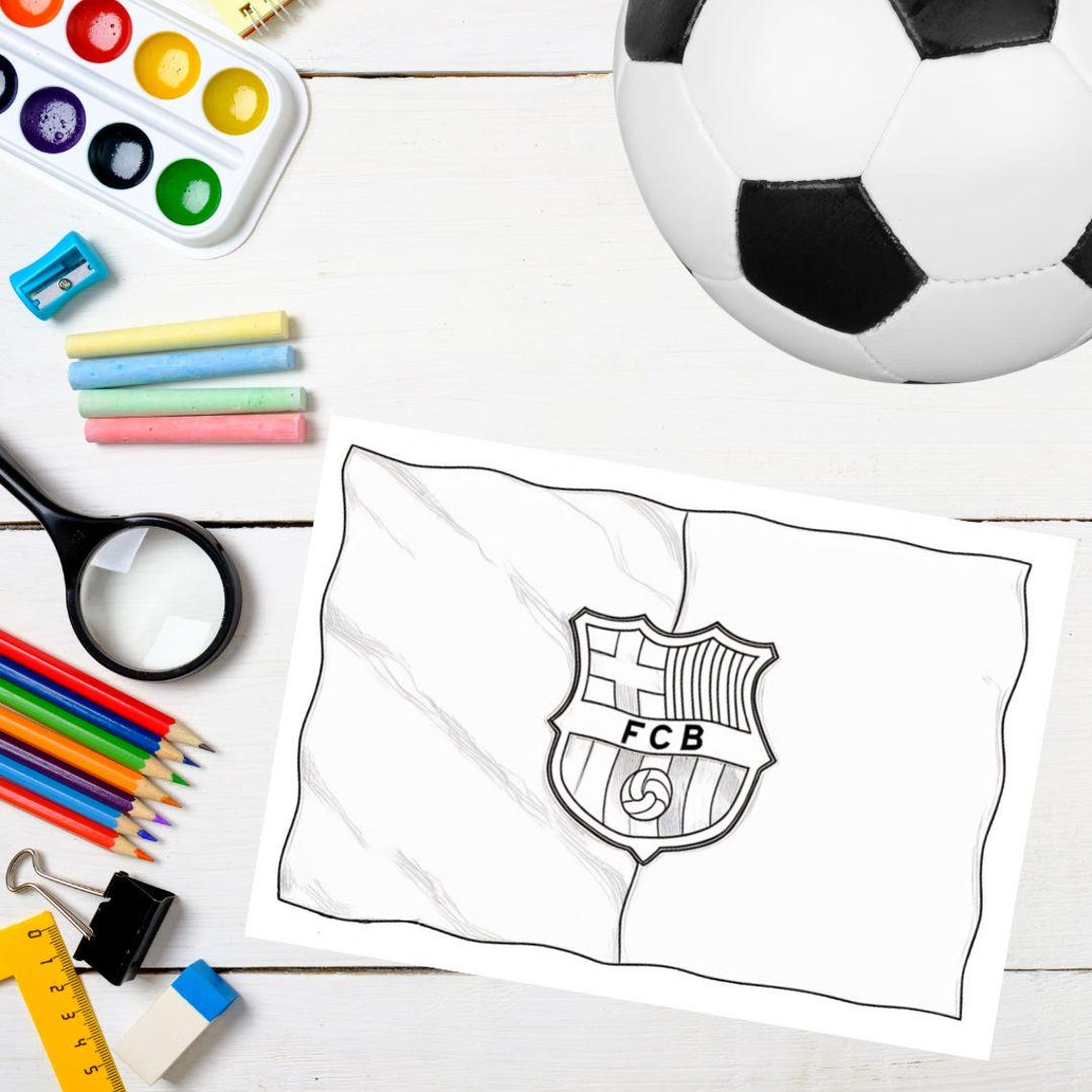 25 Sheets | FC Barcelona BARCA Colouring Pages | Digital Download ...