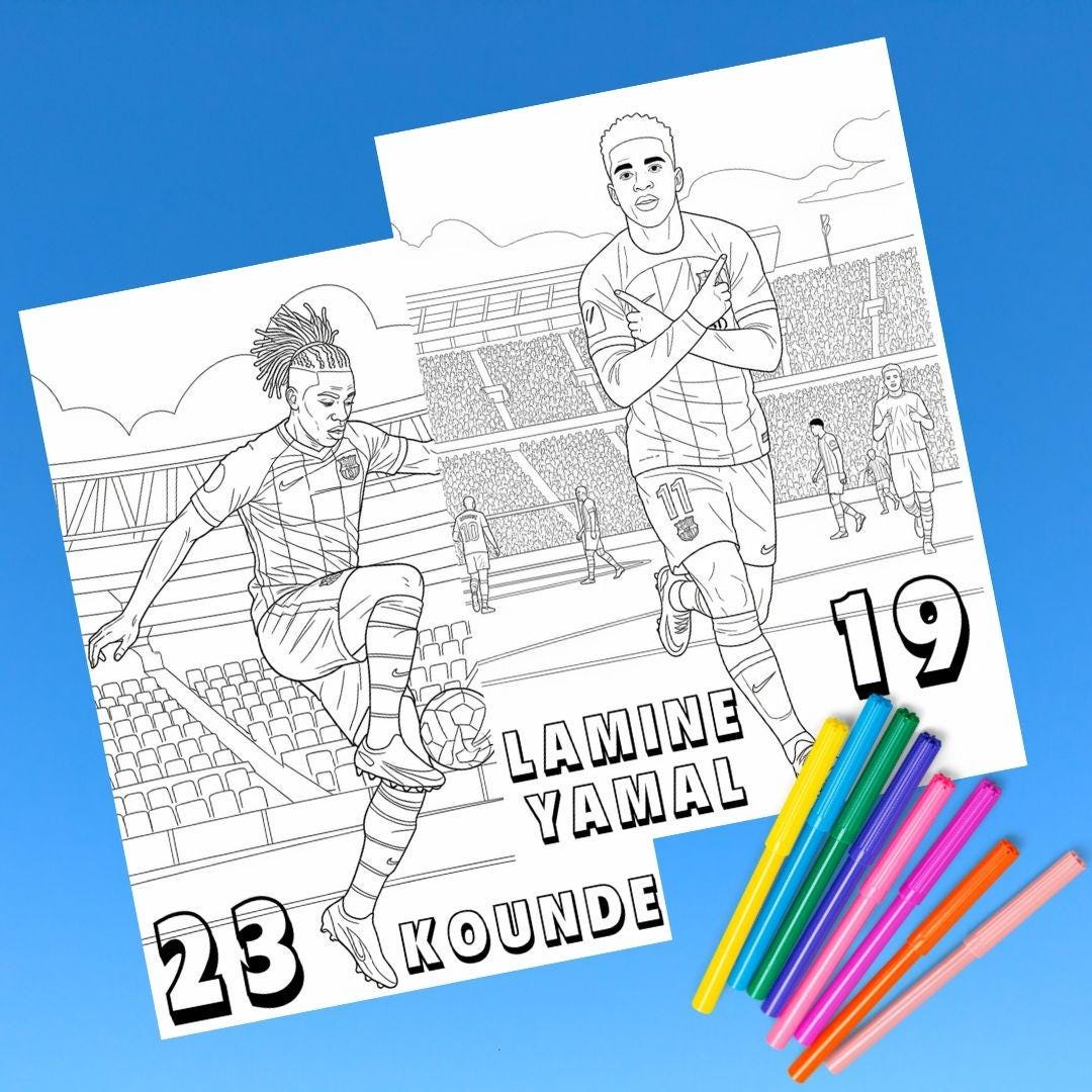 25 Sheets | FC Barcelona BARCA Colouring Pages | Digital Download ...