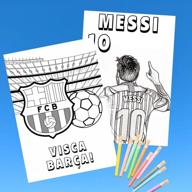25 Sheets | FC Barcelona BARCA Colouring Pages | Digital Download ...