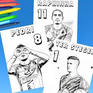25 Sheets | FC Barcelona BARCA Colouring Pages | Digital Download ...