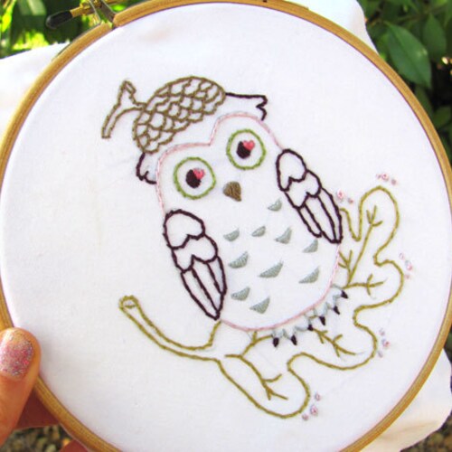 Little Friendly Owl // Hand Embroidery PDF Pattern Instand - Etsy