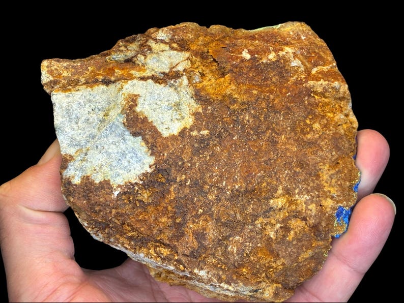 Azurite With Malachite on Matrix Crystal Specimen, Deep Blue, Green ...