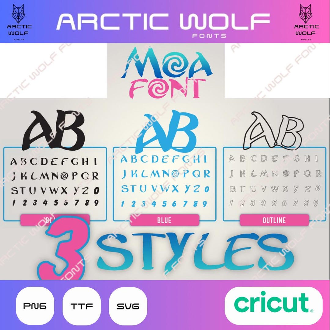 Moa Font - Cricut - SVG - TTF - PNG - Cheapest on Etsy - Etsy