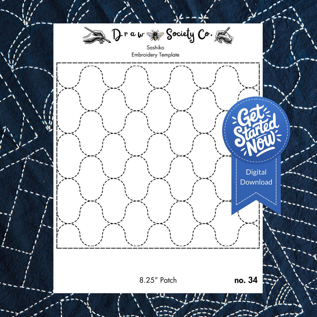 No.34 Sashiko Template (digital Download) Hoshi-ami - Etsy