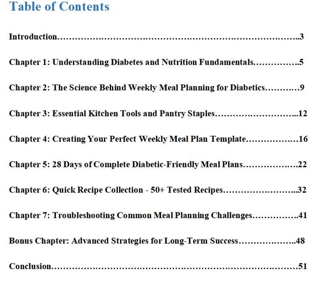 Weekly Diabetic Meal Plan Made Simple - Your Complete Guide to Balanced ...