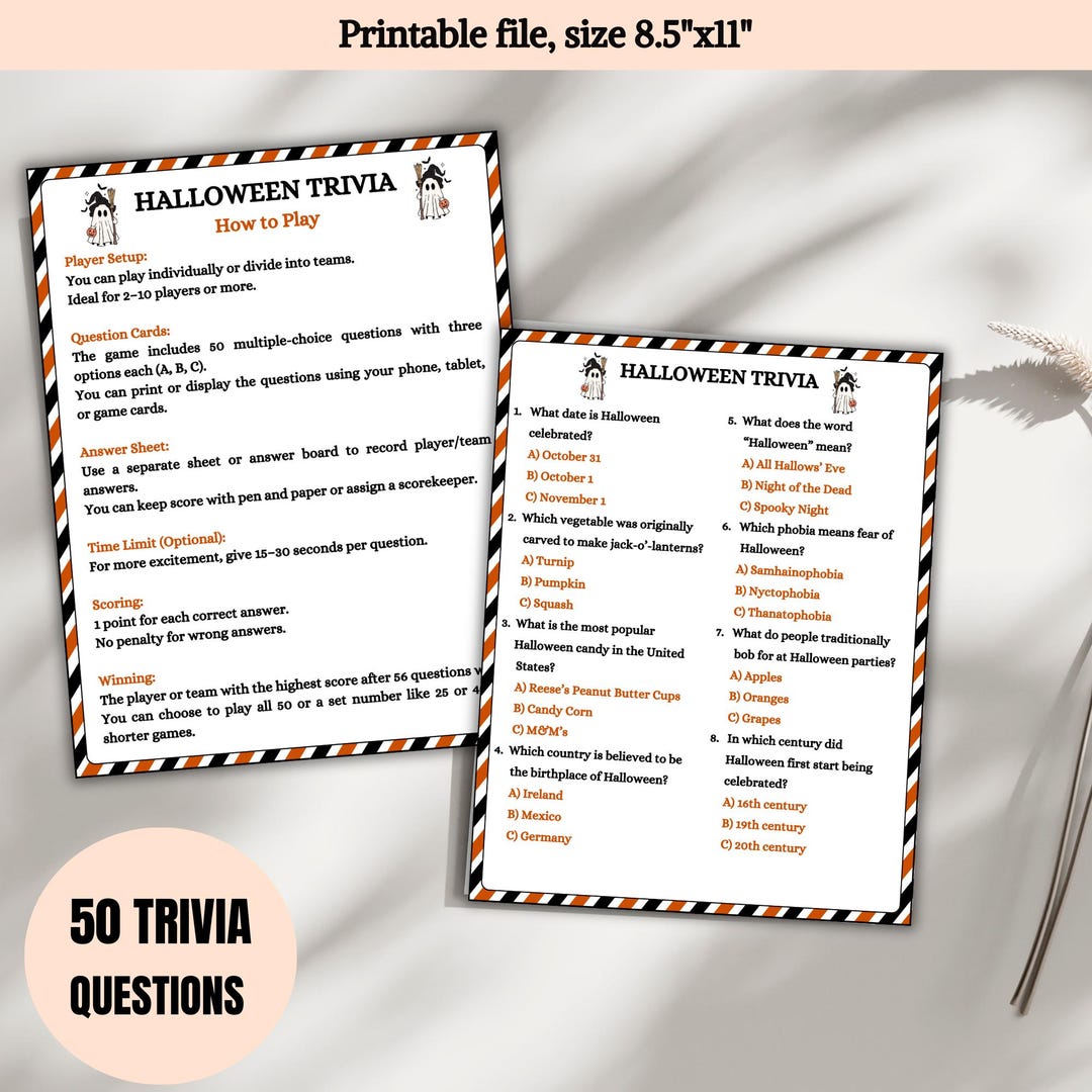 Halloween Trivia Game | Kids Halloween Trivia Games | Spooky Questions ...
